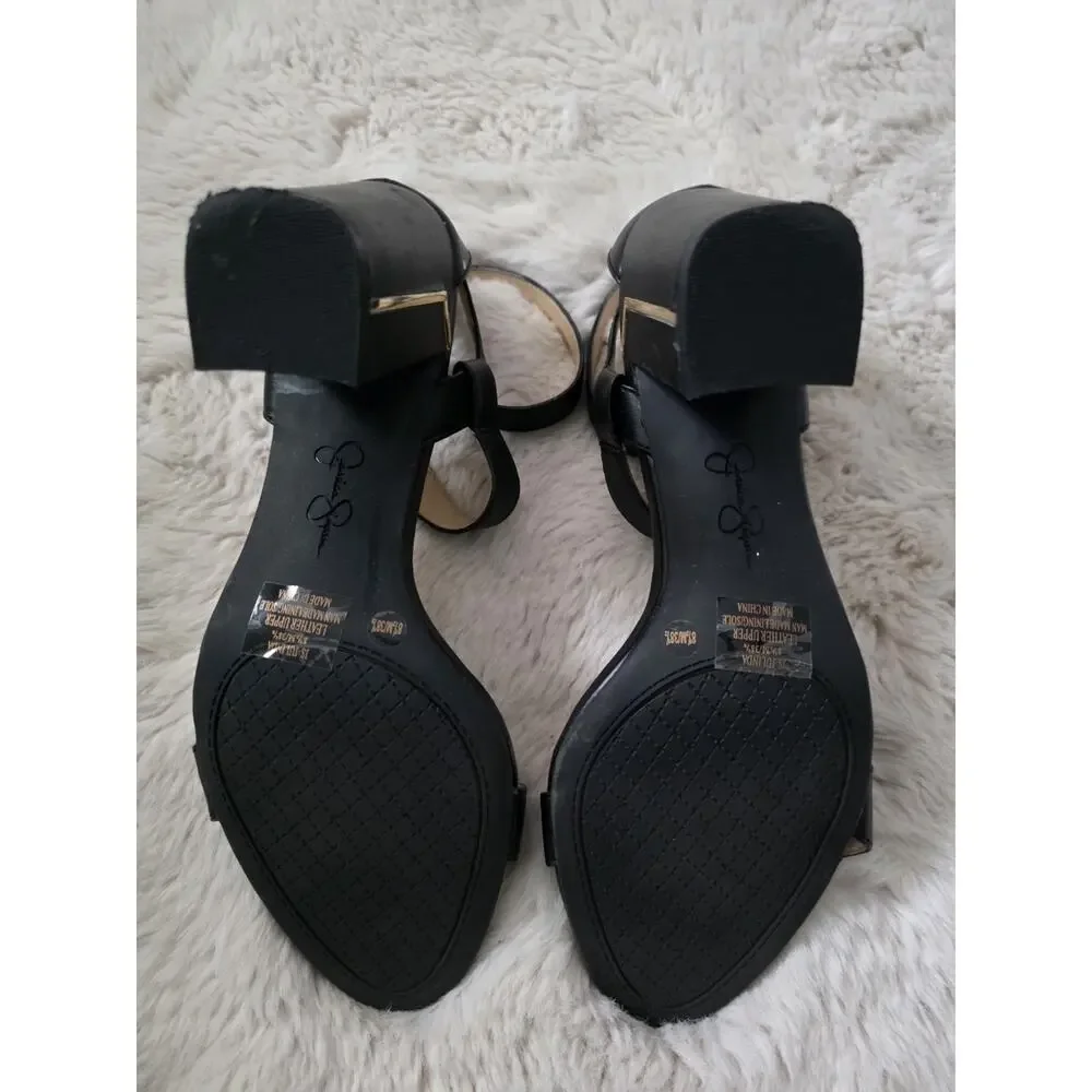 BCBG | Shoes | New Bcbg Ronan Black Block Heel Sandalgold Detail Ladies ...
